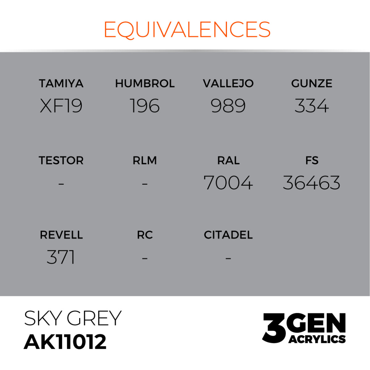 AK Interactive 3rd Generation - AK11012 - Sky Grey – Gothaforce