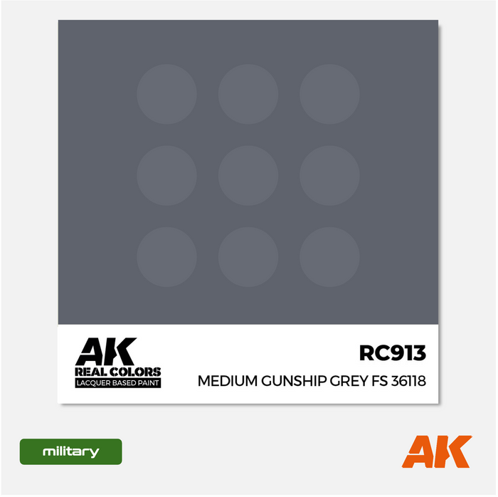 AK Interactive Real Colors RC913 - Medium Gunship Grey FS 36118 ...
